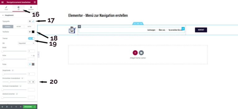 Elementor Menü erstellen und einbinden - So geht's