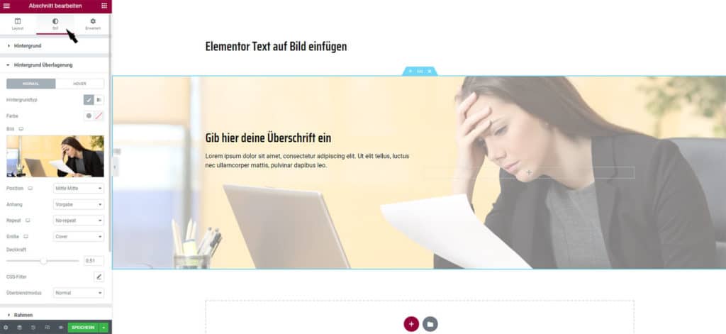 Elementor Text auf einem Bild einfügen - So geht's einfach