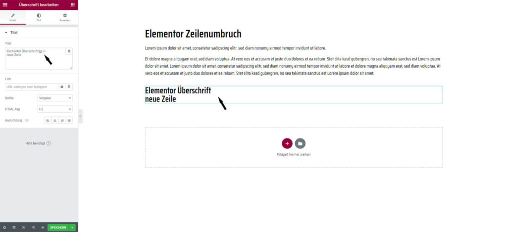 Elementor Zeilenumbruch - So geht's in (fast) allen Widgets