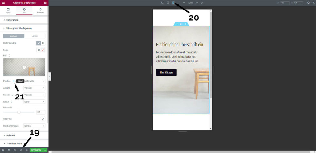 Elementor Hintergrundbild einfügen und anpassen - Tutorial