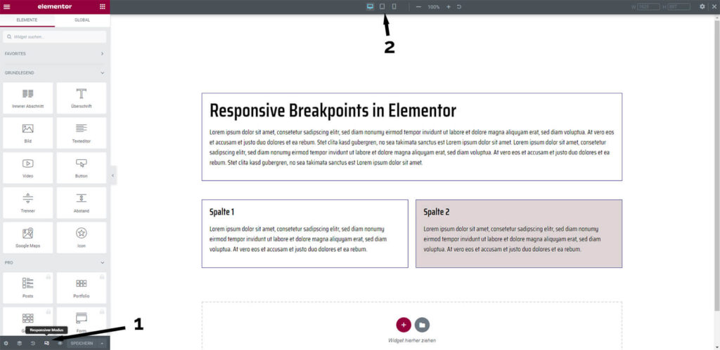 Elementor responsive Einstellungen - Tutorial auf Deutsch
